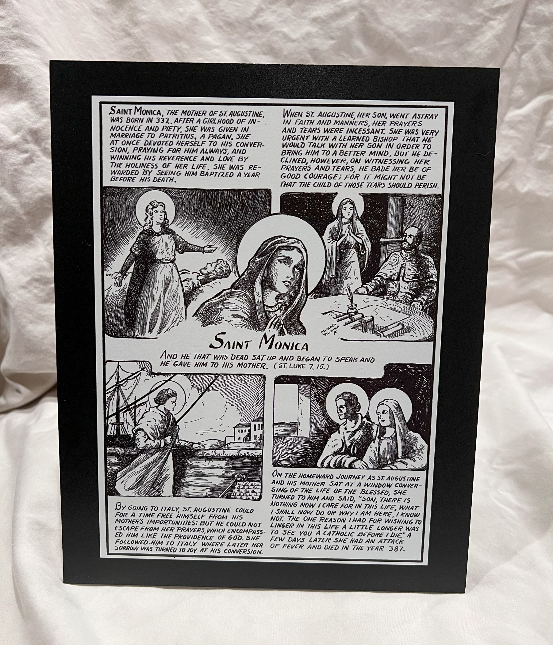 Saint Monica Desktop Plaque (8"X10"X1/8") – Buccino Rosary Booklets