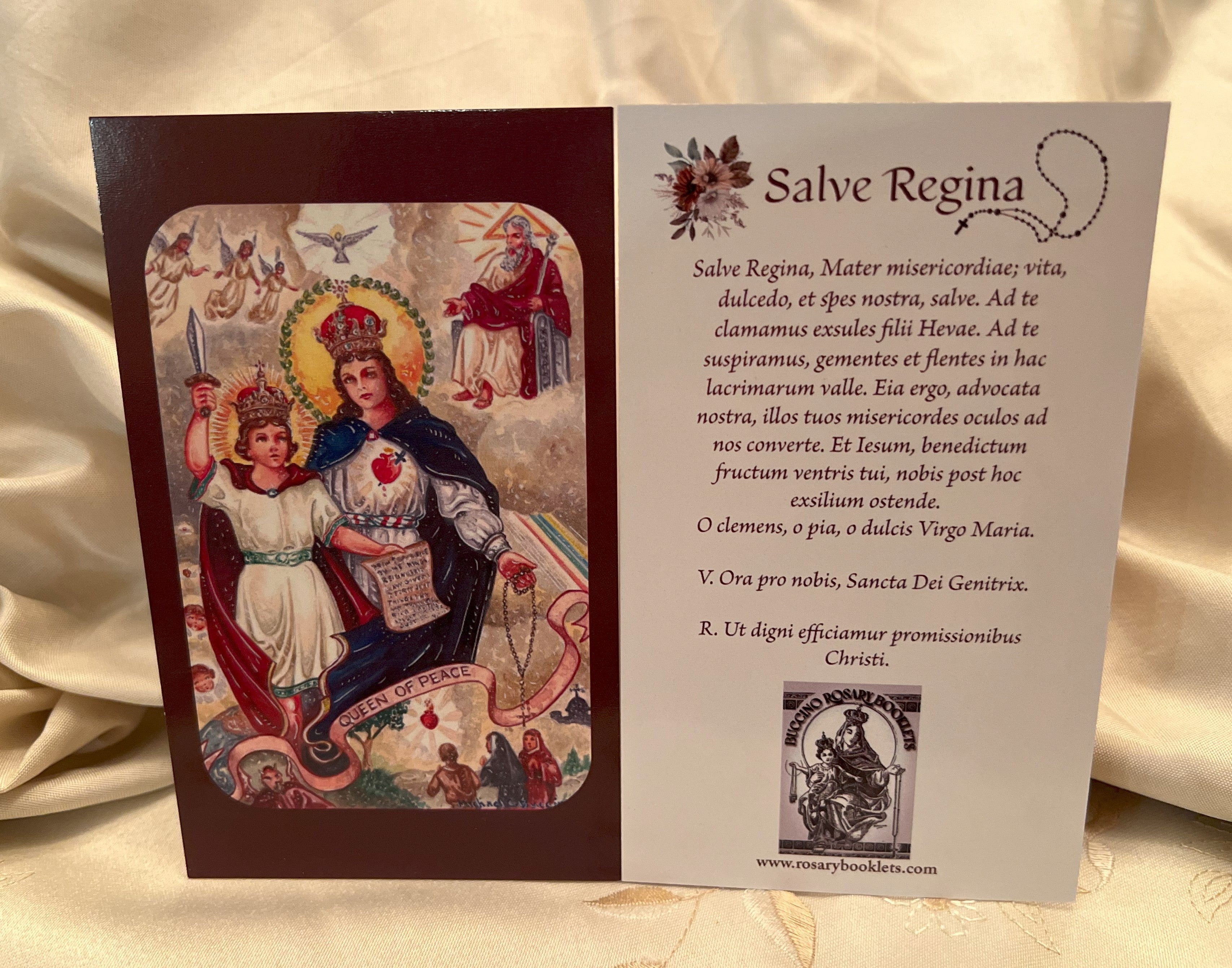 Salve Regina Prayer Card – Buccino Rosary Booklets